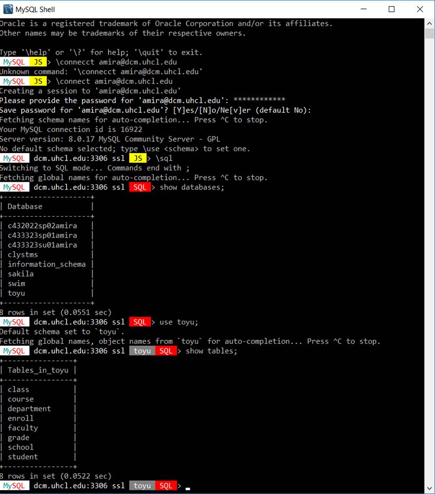 · Switch to the SQL mode first before enteringSQL statements. · Switch to the SQL mode first before enteringSQL statements.